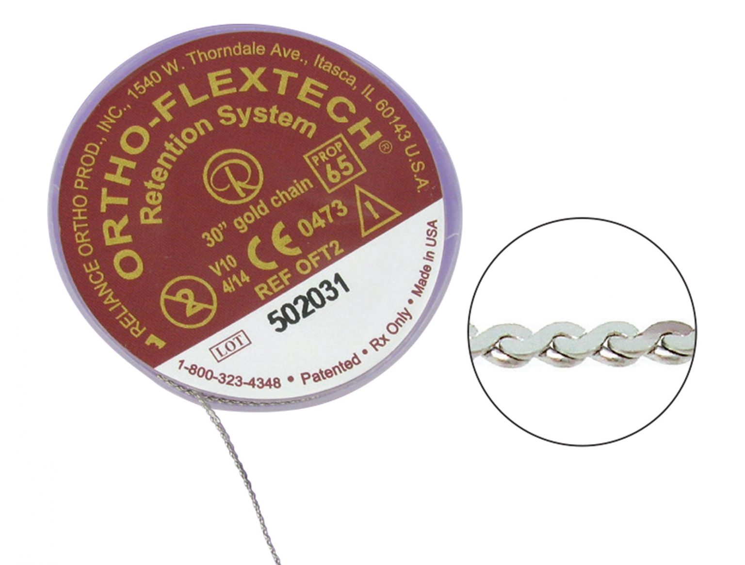 Fil de contention en or blanc ORTHO-FLEXTECH - RELIANCE - NEW-ORTHO